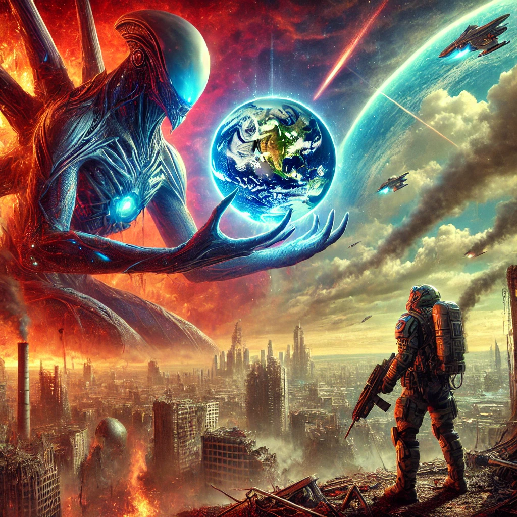 The Battle for Earth: Humans vs Aliens(AD 2100)